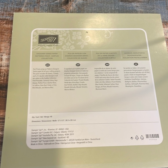 Stampin' Up! | Other | Stampin Up Retired Designer Series Paper Pack Subtles Collection | Poshmark